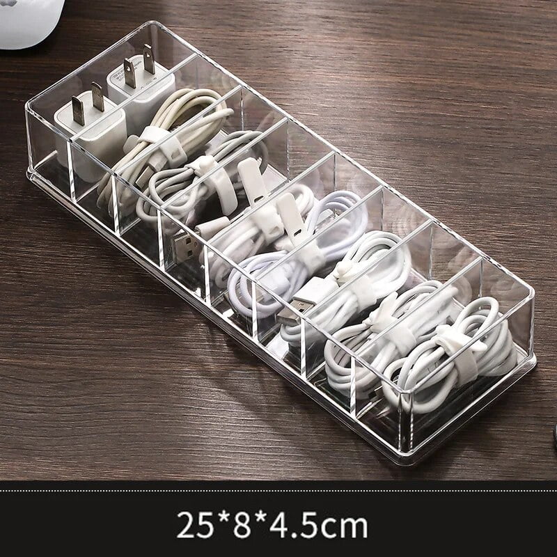 Cable Storage Box Transparent Plastic Data Line Storage Container Dust ...