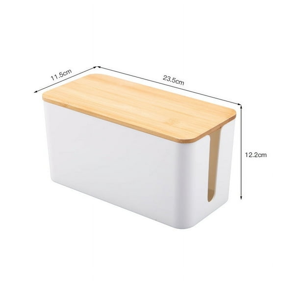 Cable Storage Box Wooden Power Line Storage Case Dustproof Charger ...