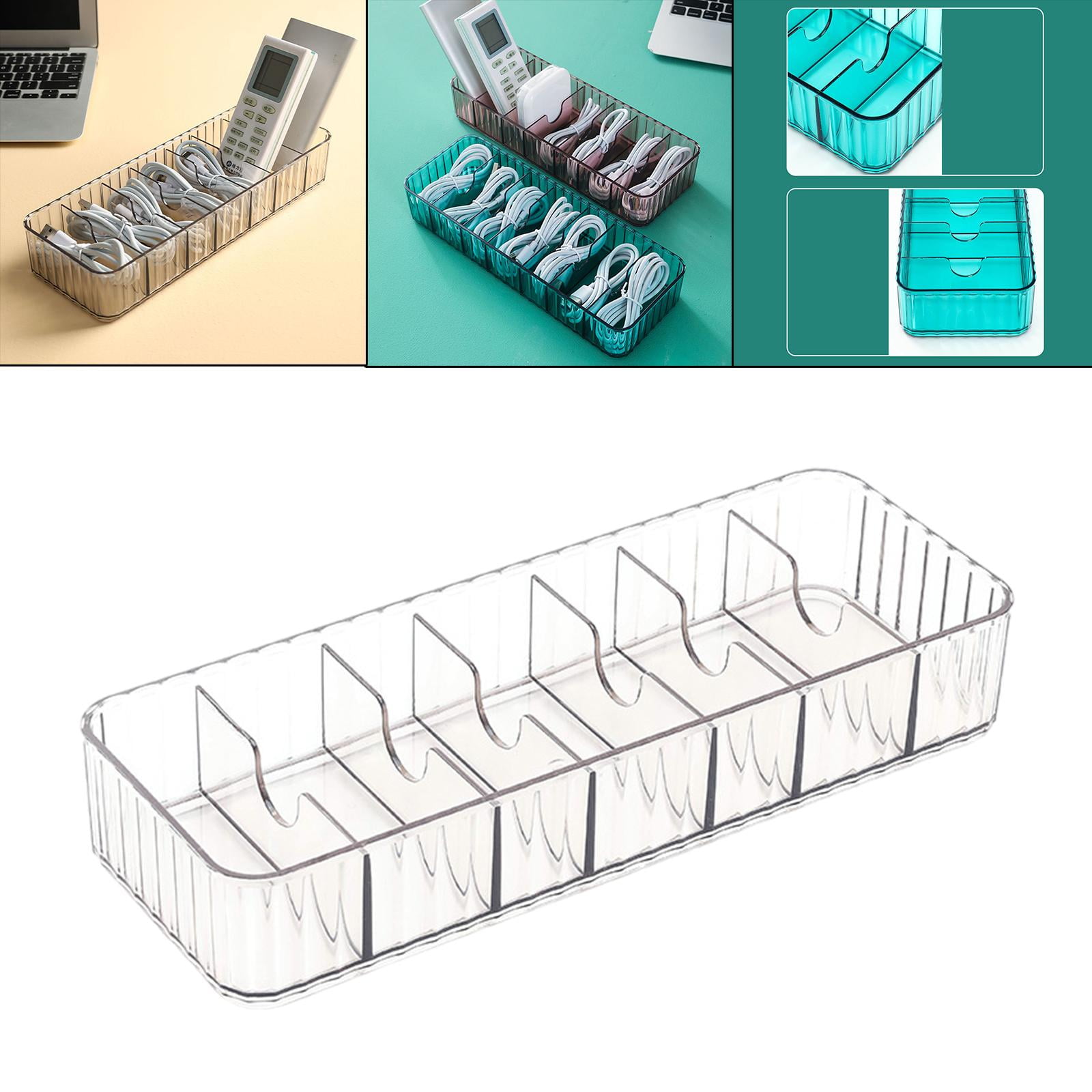 Cable Storage Box with Compartments Transparent Desk Statiry ...
