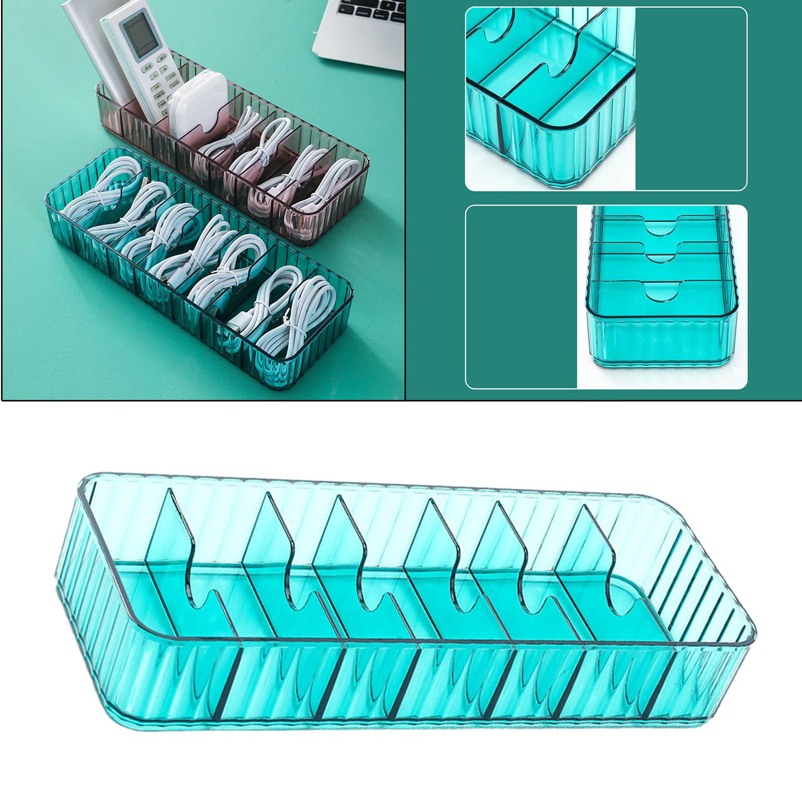 Cable Storage Box with Compartments Transparent Desk Statiry ...
