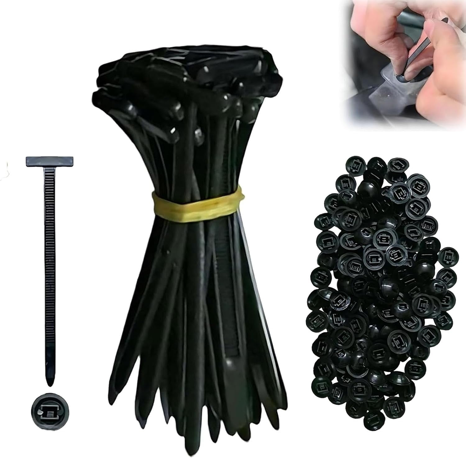 Cable Tie Buckle, Heavy Duty Self-Locking Nylon Cable Tie Fastener ...