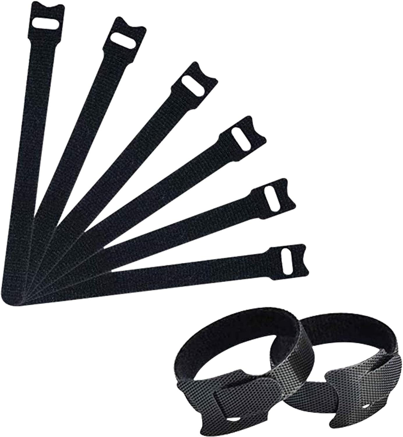 Cable Ties Pack of 100 - Hook and Loop Tape Self Adhesive Reusable ...
