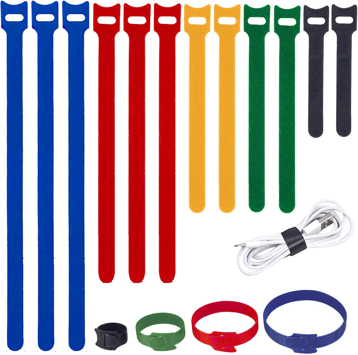 Cable Ties Reusable Multi-Purpose Wire Ties Cord Organizer Adjustable ...