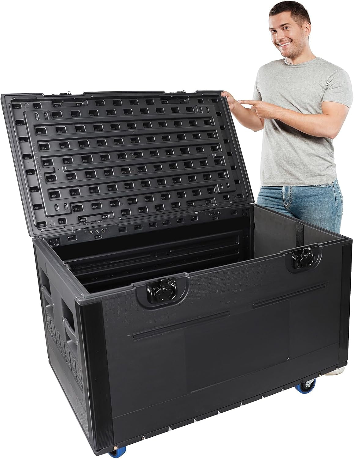 Cable Trunk 44"x22" ATA Road Case, Heavy Duty Utility Road Trunk Flight ...