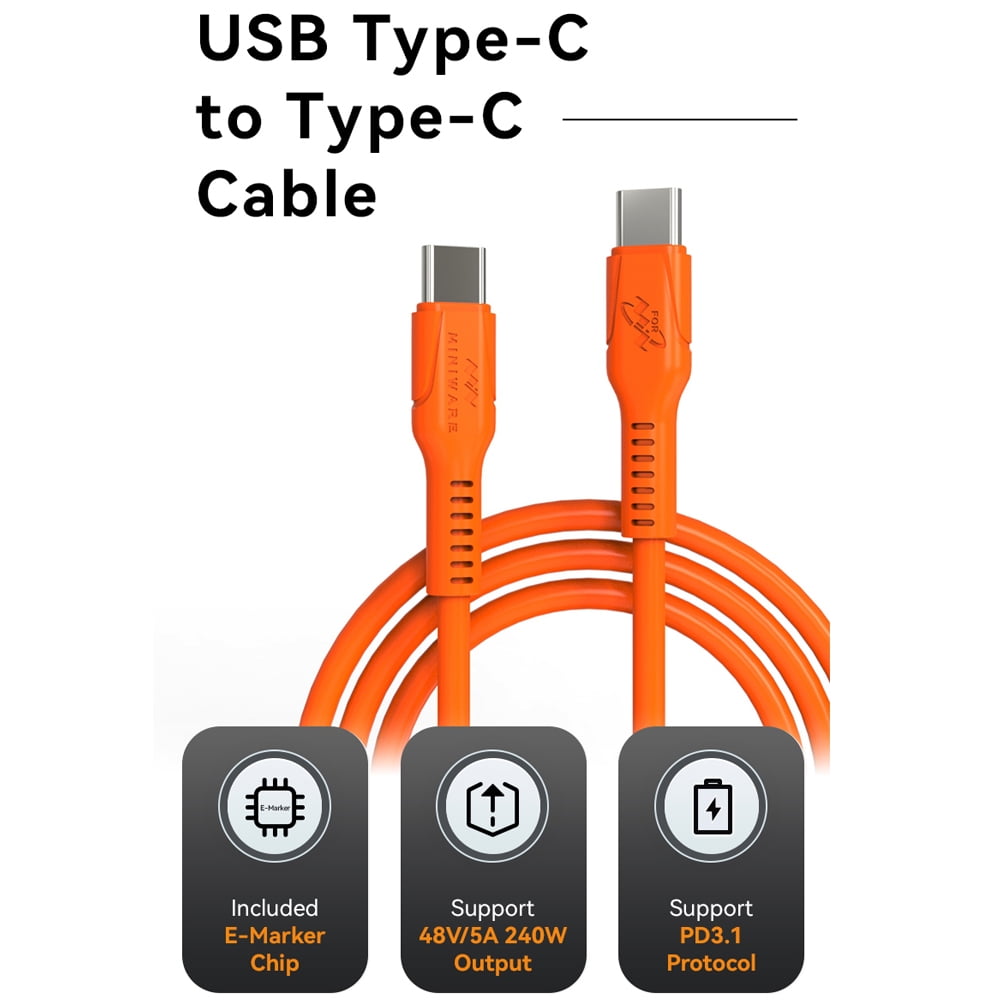 Cable To Type-C Cable 48V 5A 240W Output High Temperature Resistant ...