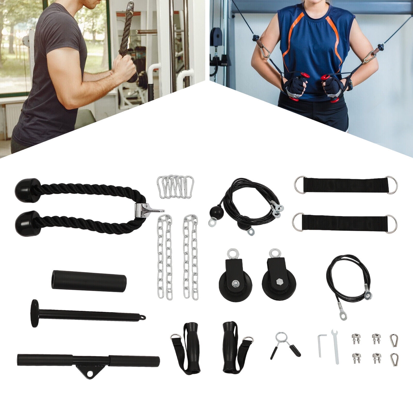 Cable Weight Pulley System, Home Gym Equipment, Portable Fitness Pulley ...