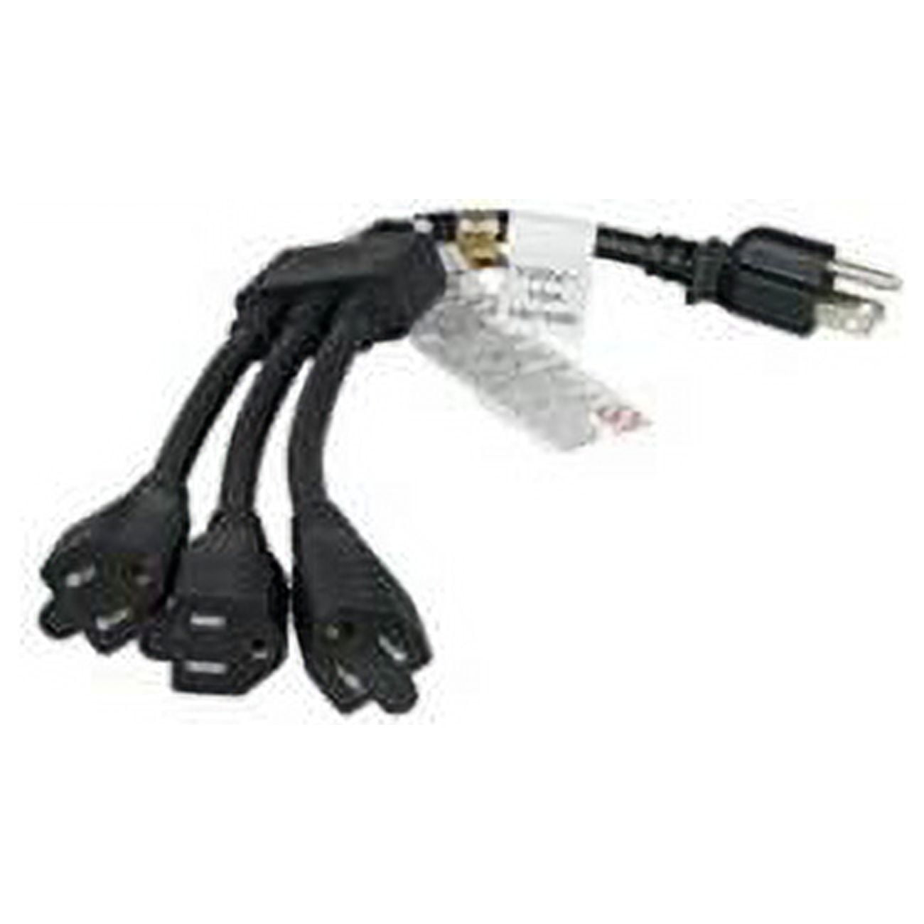 Cable Wholesale 14 in. 15A Power Cord Splitter - NEMA 5-15P to 3x NEMA ...
