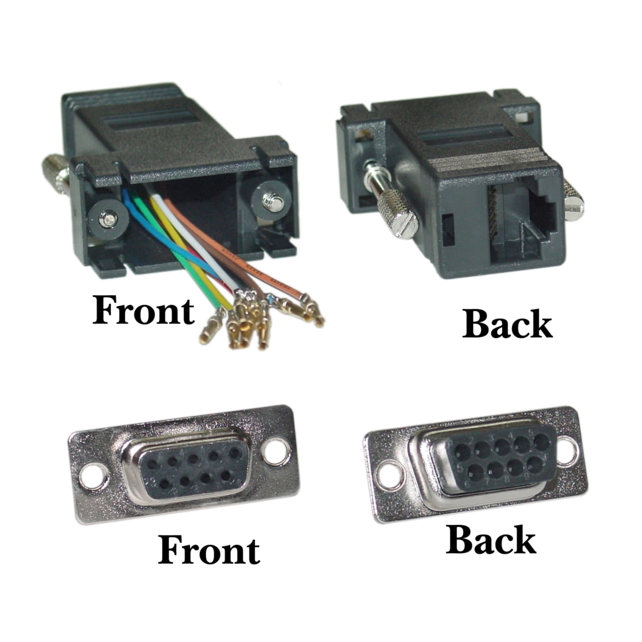 Cable Wholesale 31D1-1740BK Modular Adapter - DB9 Female to RJ45 Jack ...