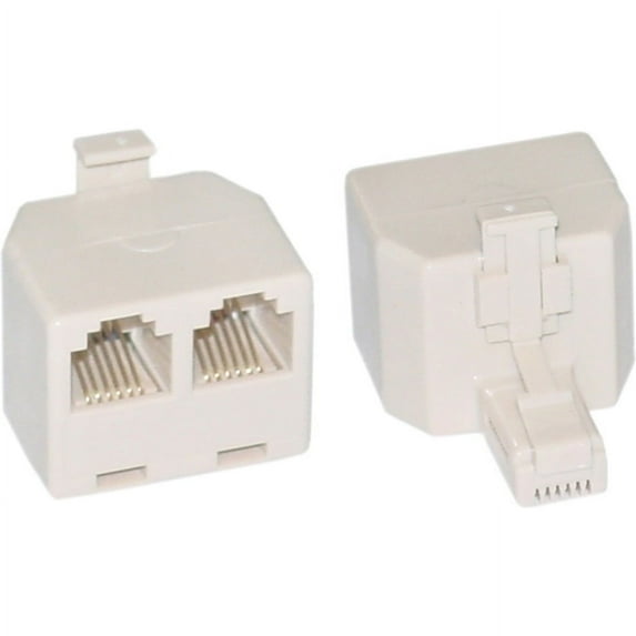 CableWholesale Telephone Splitter, Straight RJ11 RJ12 6P6C Male to 2 ...