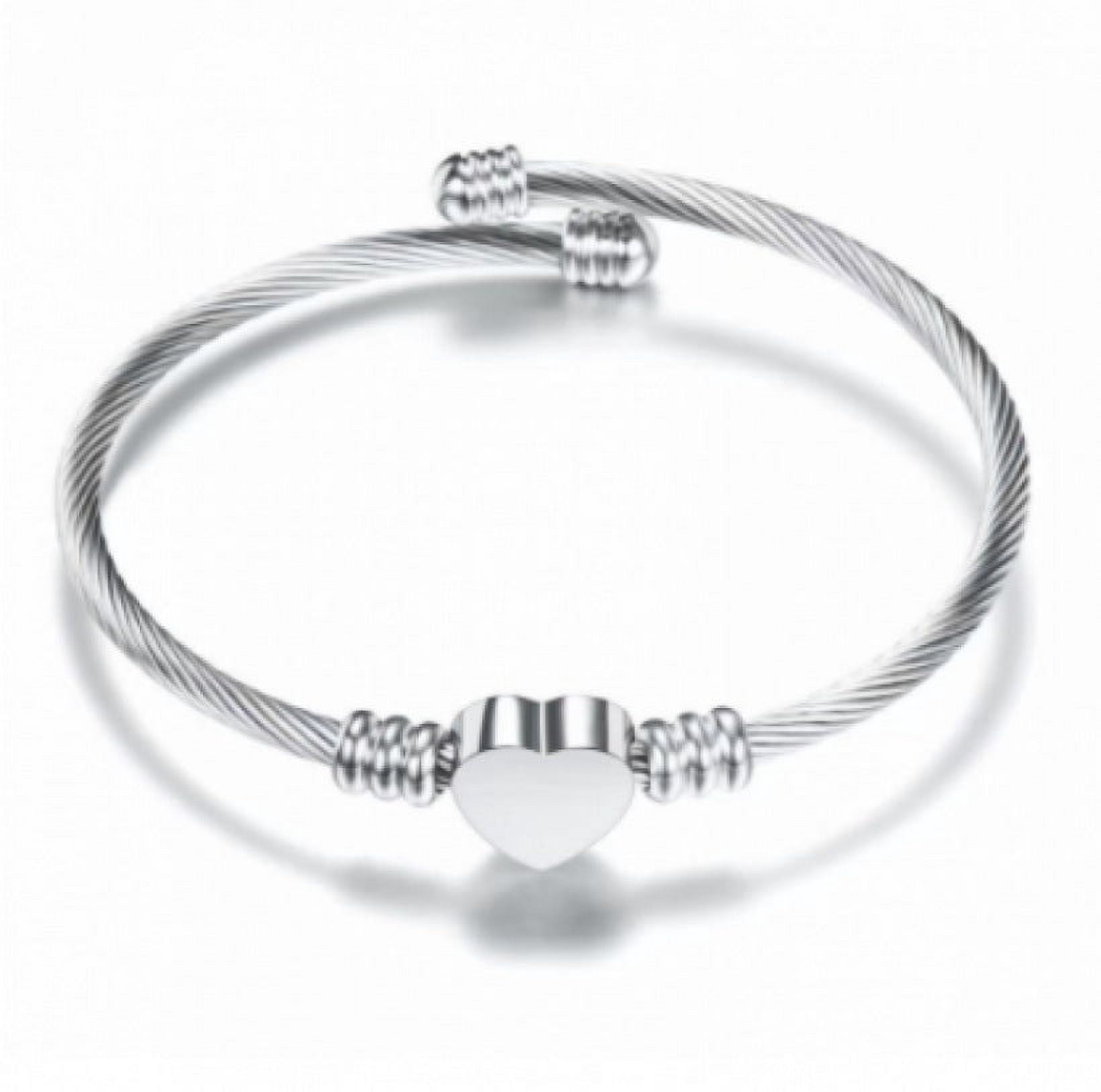 Cable Wire Bracelet: Stainless Steel Braided Wire Bangle Bracelet ...