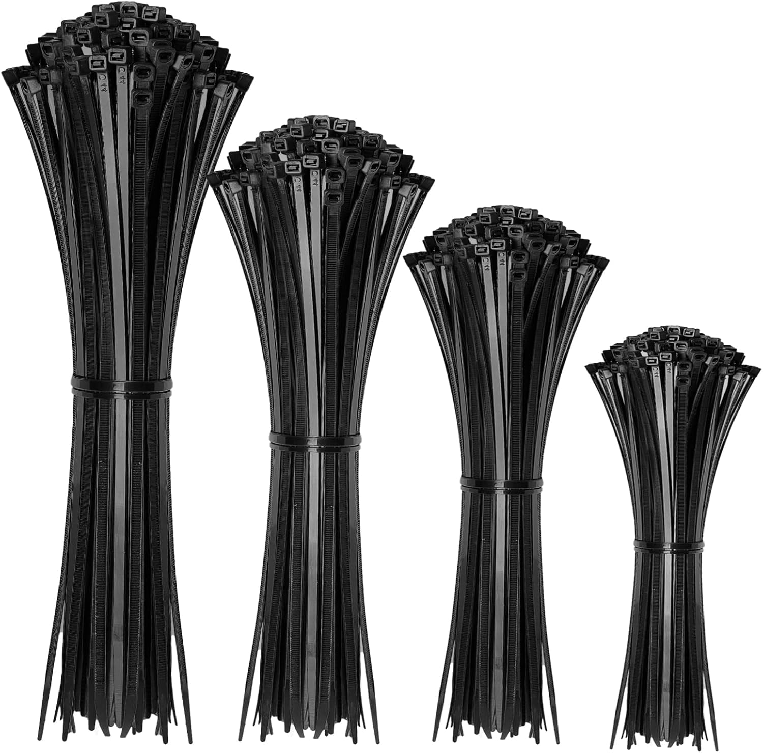 Cable Zip Ties, Black Assorted Sizes ,Multi-Purpose Self-Locking Nylon ...