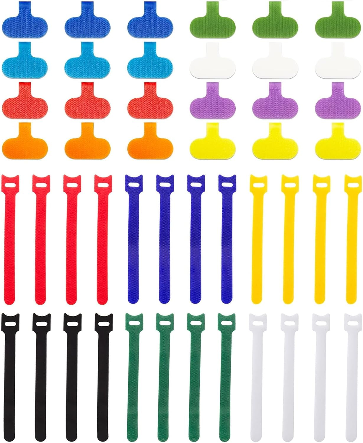 Cable management kit, 24 pieces of colored cable labels and 24 pieces ...