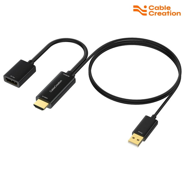 CableCreation 4K x 2K@60Hz HDMI to DisplayPort Cable with USB Power,DP ...