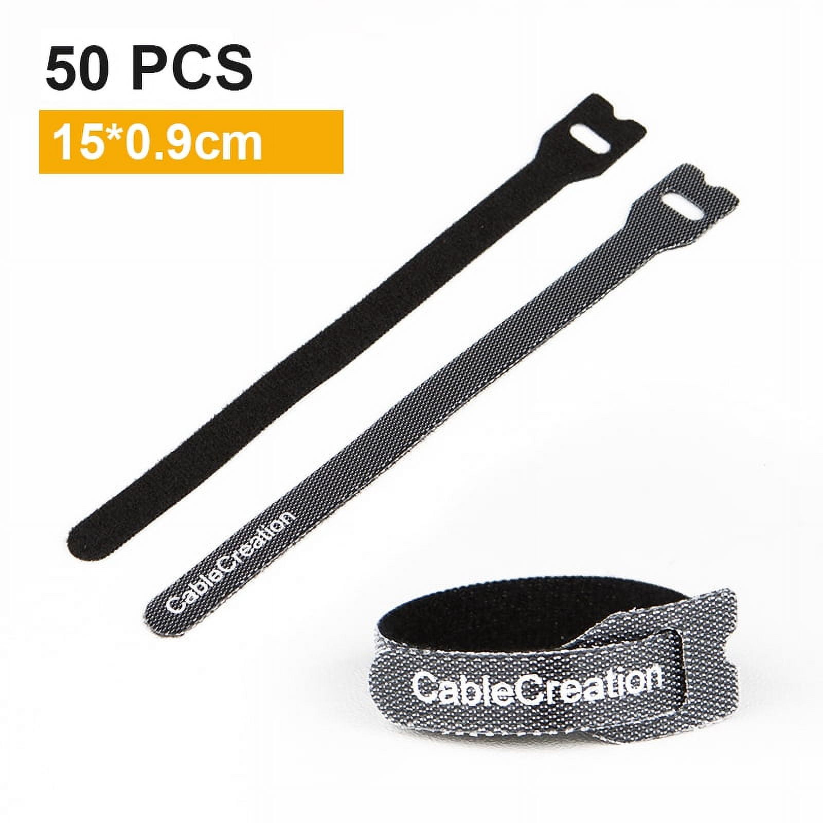 CableCreation 50pcs Warp Cable Ties, 6" Reusable Straps Adjustable Cable Management,Cable ...