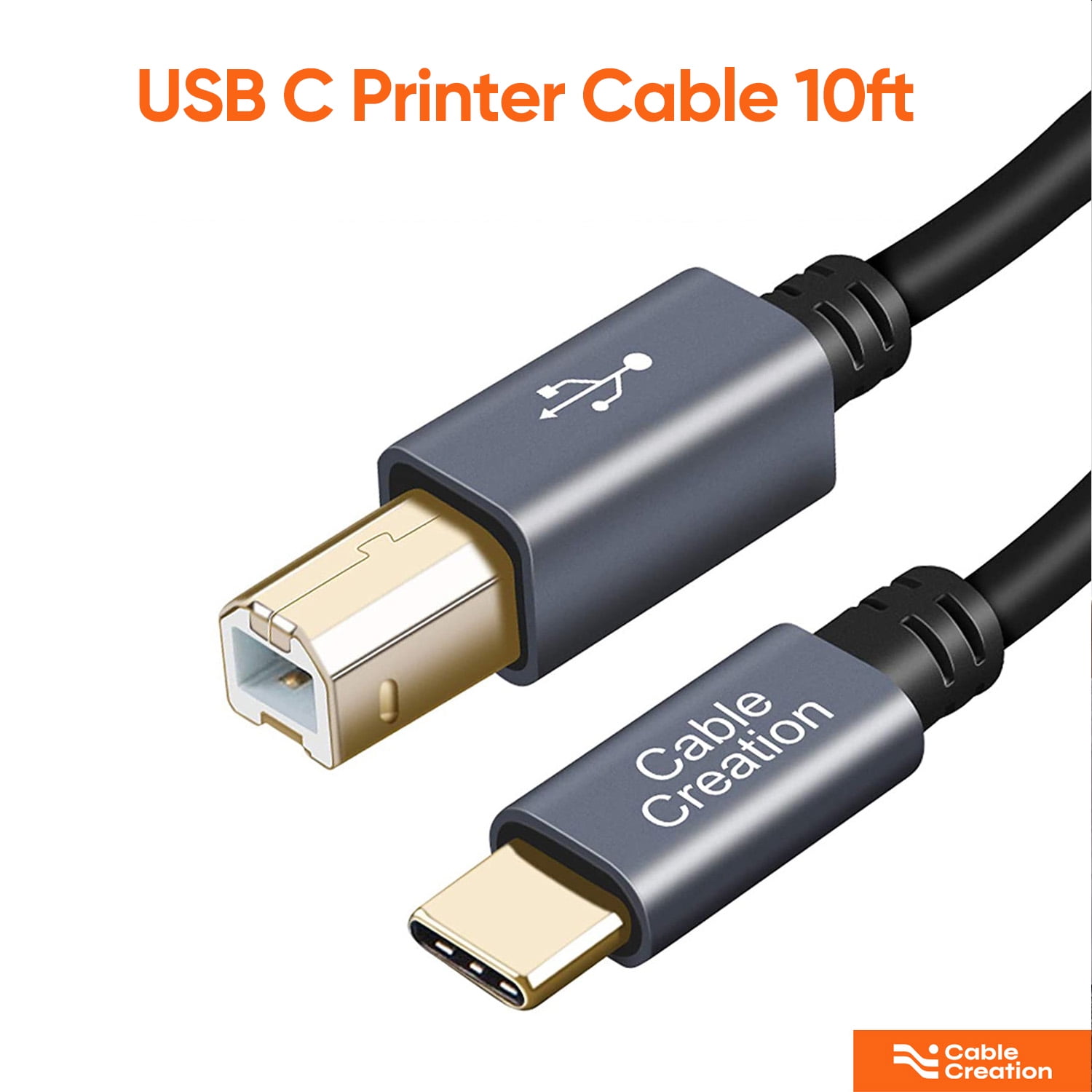 CableCreation 10' USB C to USB B 2.0 Cable, Black - Walmart.com