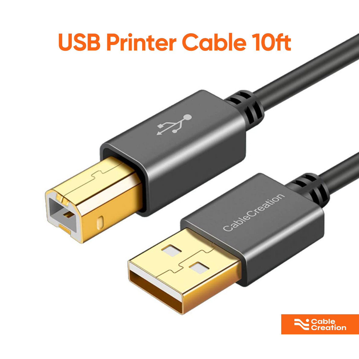 Onn Hi-Speed Black Usb-A To Usb-B Printer Cable, 10 Feet - Walmart.com