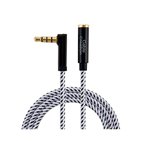 CableHeadphone Extension Cable, 90 Degree TRRS 3.5mm Male to Female ...