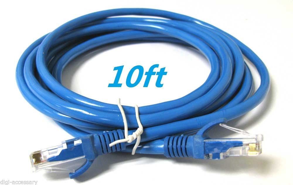 Leviton Blue Cat 5 15 ft Ethernet LAN Patch Cord Network Cable Cat5 ...