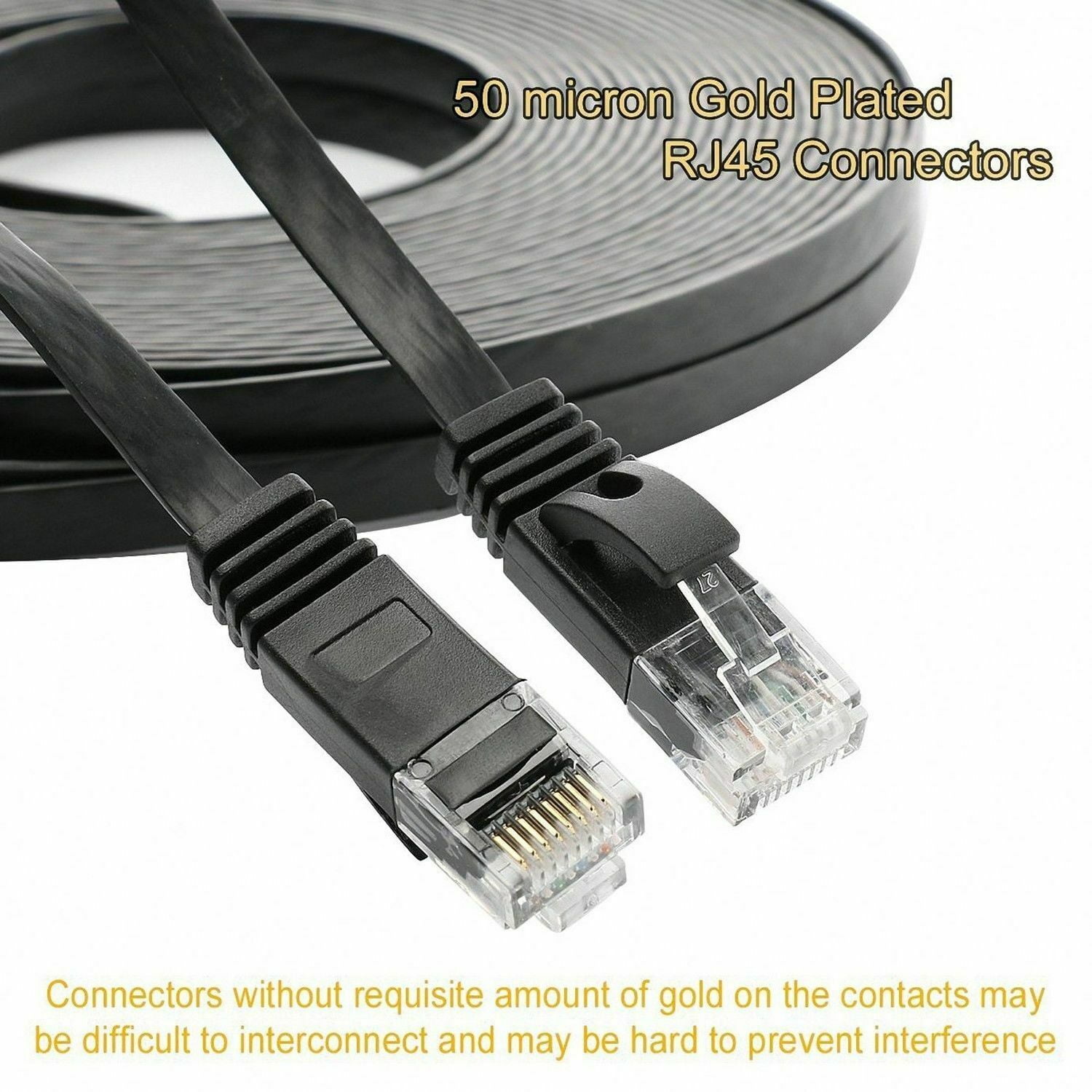 CableVantage CAT6 CAT6 FLAT RJ45 Ethernet LAN Network Patch Cable For ...