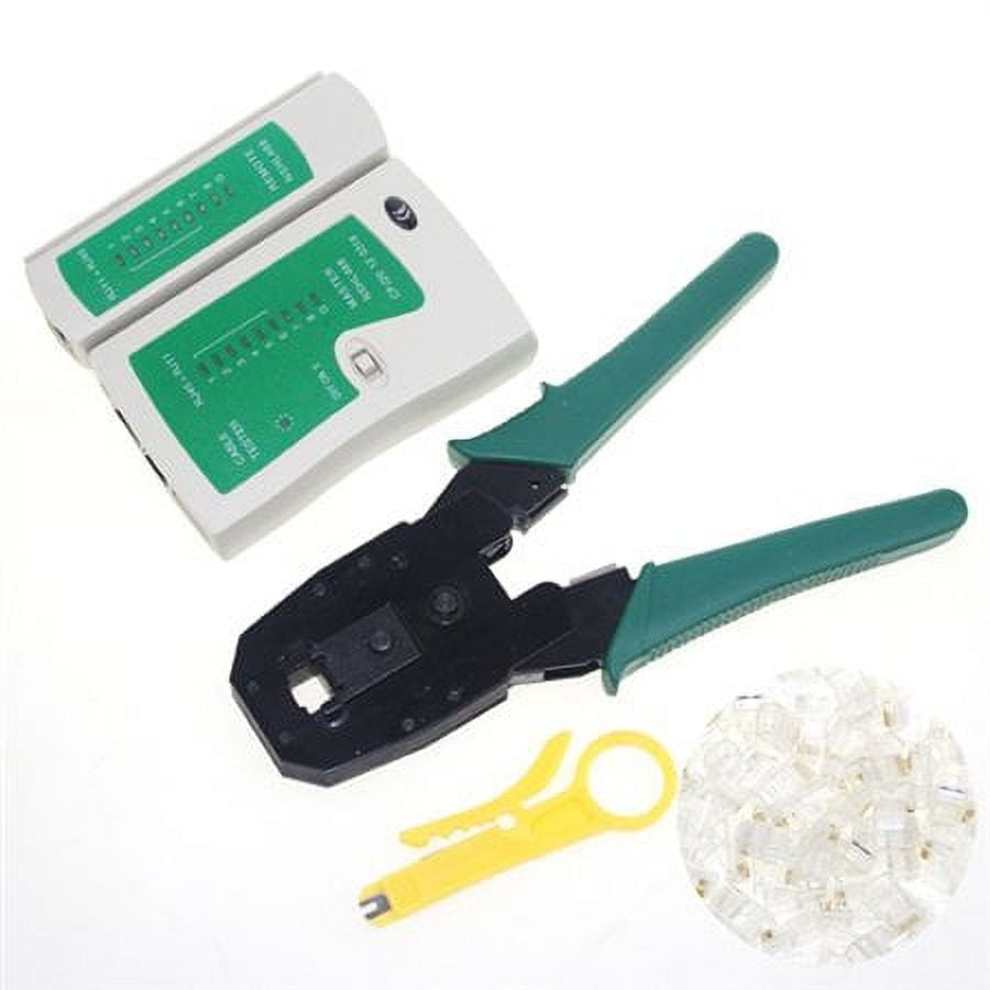 CableVantage Cable Tester + Crimp Crimper + CAT5 Cable 100' RJ45 CAT5 ...