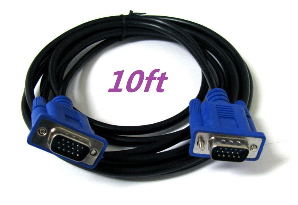 CableVantage New 10ft 15 PIN Blue VGA 100ft VGA Monitor M/M Male To ...