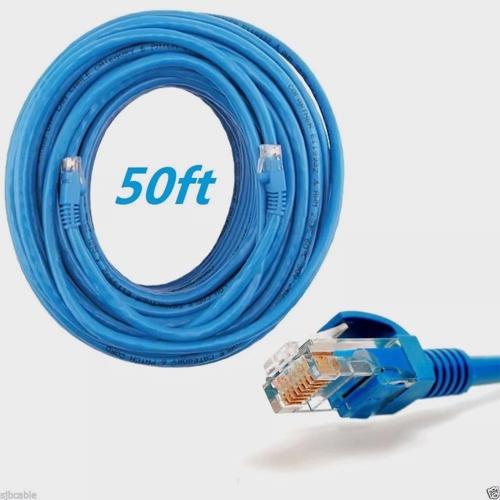 CableVantage 50ft Ethernet Cable, Cat6 RJ45 LAN, High-Speed Gigabit ...