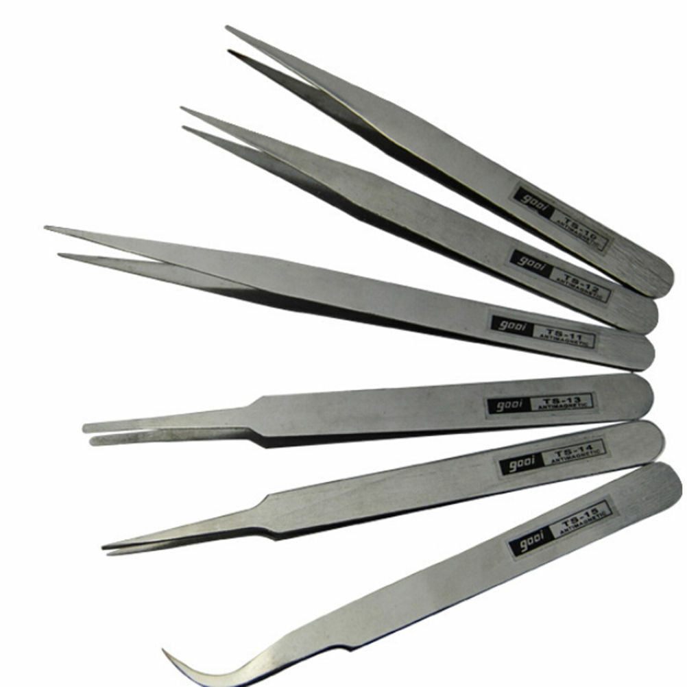 CableVantage Tweezer Set 6 pcs All Purpose Precision Stainless Steel ...