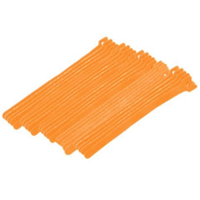 CableWholesale 30CT-03180 0.50 x 8 in. Orange Hook & Loop Cable Strap ...