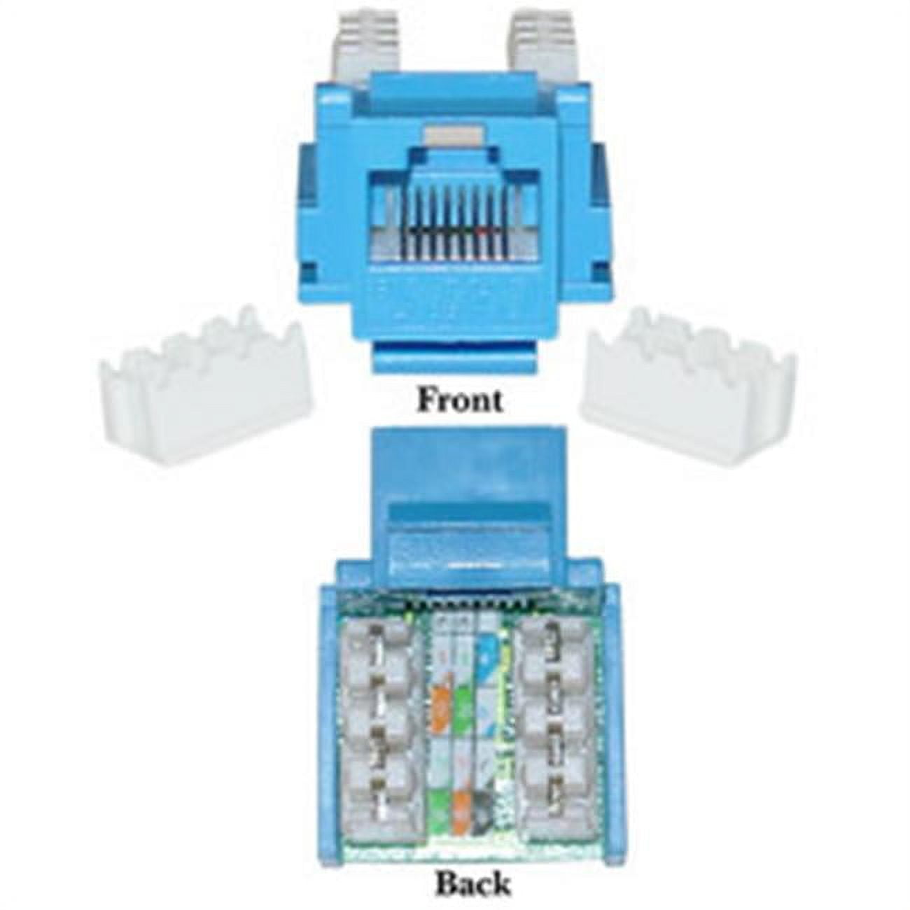 CableWholesale 310-120BL Cat5e Keystone Jack Blue RJ45 Female to 110 ...