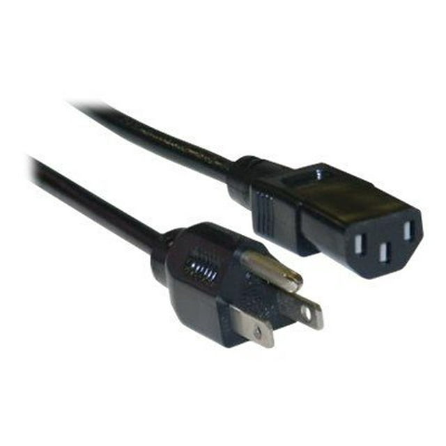 CableWholesale Computer / Monitor Power Cord, Black, NEMA 5-15P to C13 ...