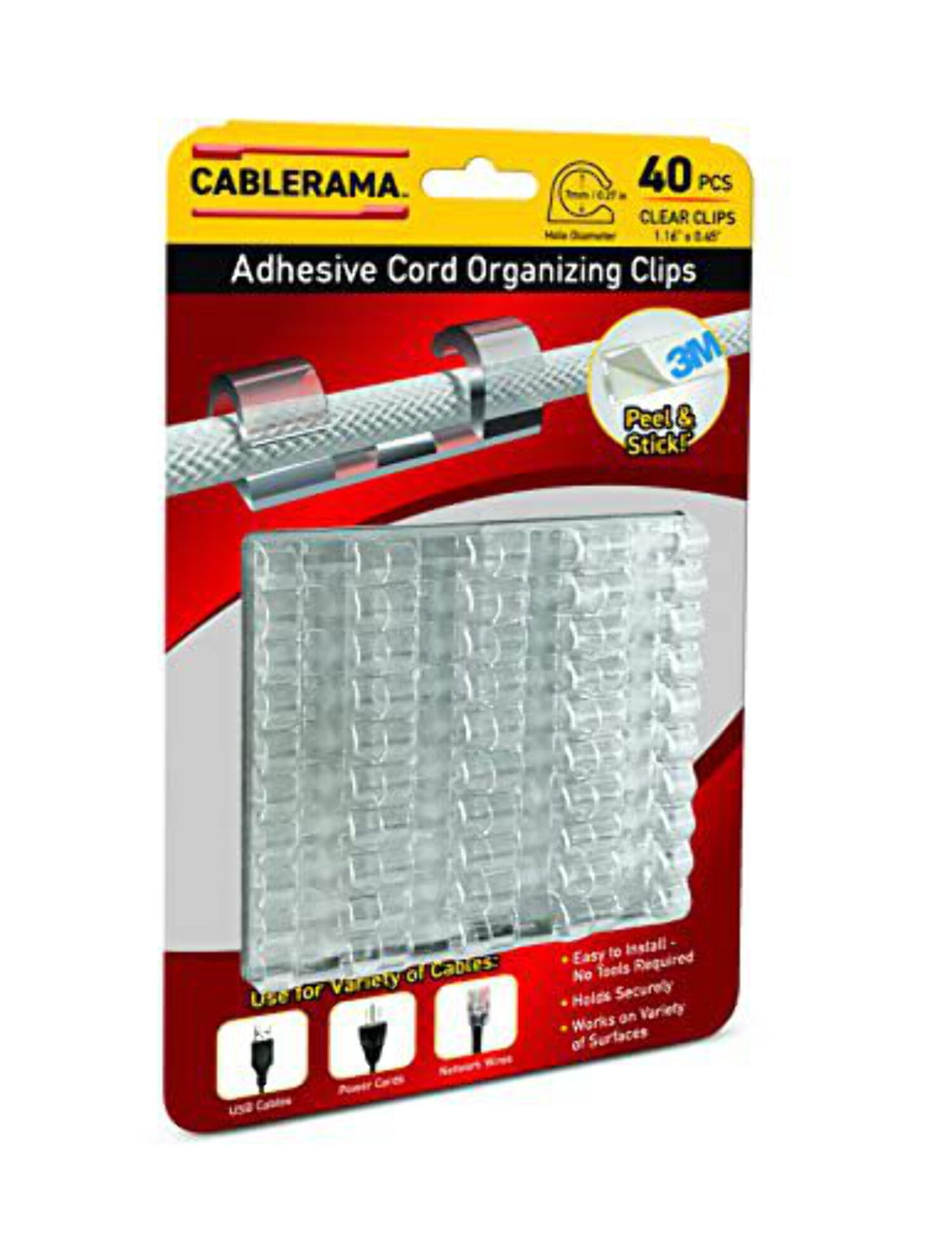 Cablerama - Adhesive Cord Clips: Compact Wire Organizer with 3M ...