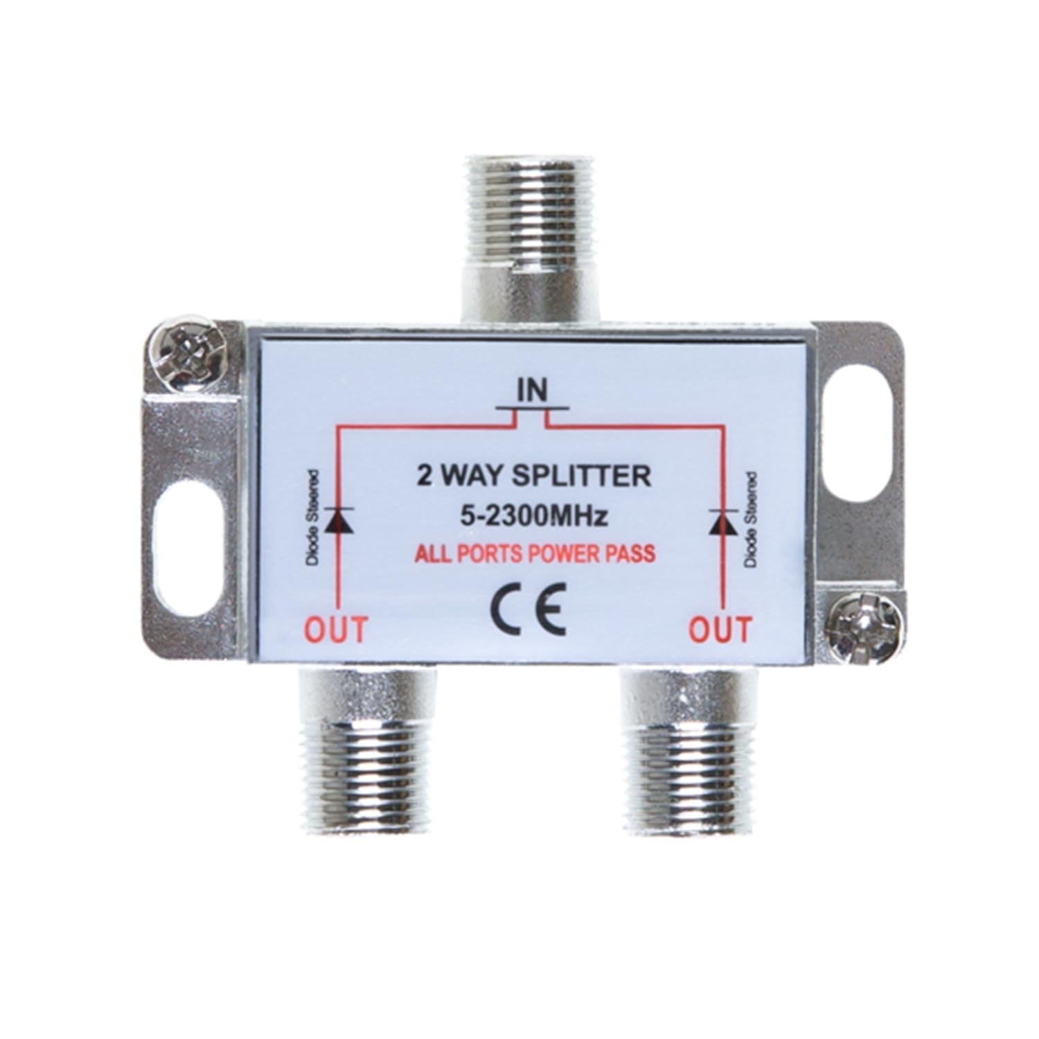 Cables Direct Online 2-Way Coaxial Splitter Bi-Directional 5-2300MHz ...