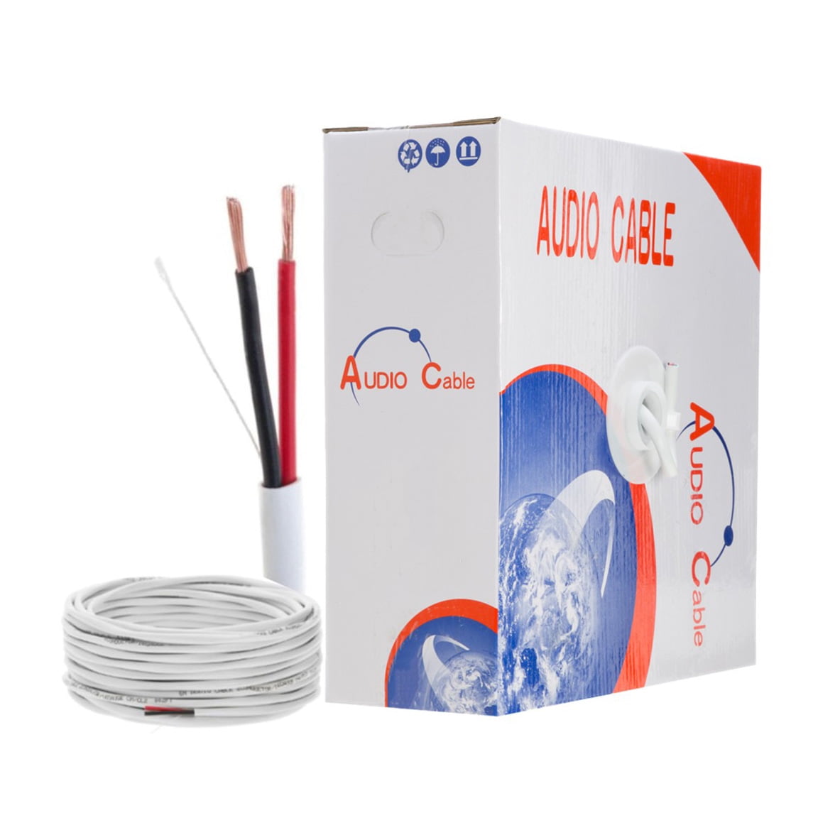 Cables Direct Online 250ft 16/2 Speaker Wire – CL2 Rated Copper Clad ...