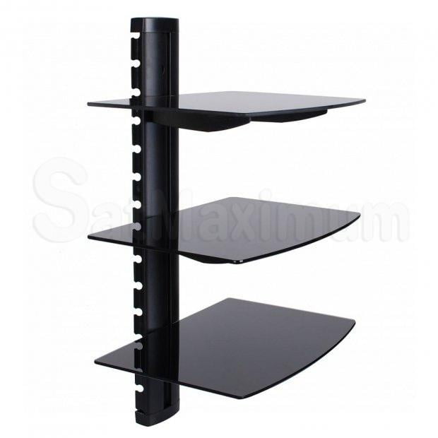 Cables Direct Online Adjustable Triple AV Wall Mount Shelf with Cable ...