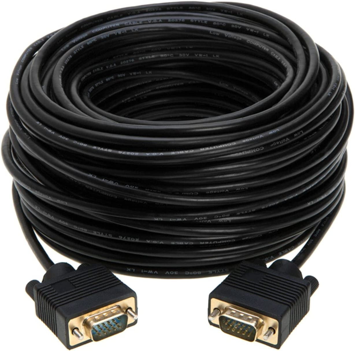 Cables Direct Online Black 100ft SVGA VGA Male to Male Cable 15-Pack ...