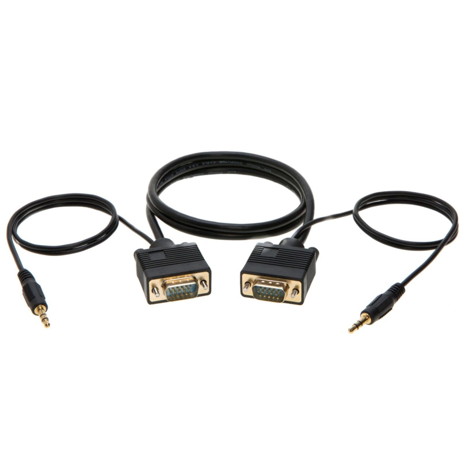 Cables Direct Online Black 15ft SVGA VGA + 3.5mm Audio Male to Male ...