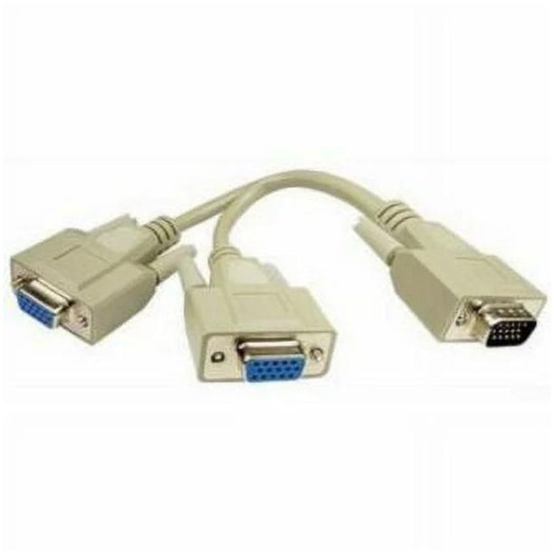 Cables Unlimited 6 inches VGA HDB15 1M and 2F Splitter, VGA Male to Dual 15-Pin, 1 Pack - Gray ...
