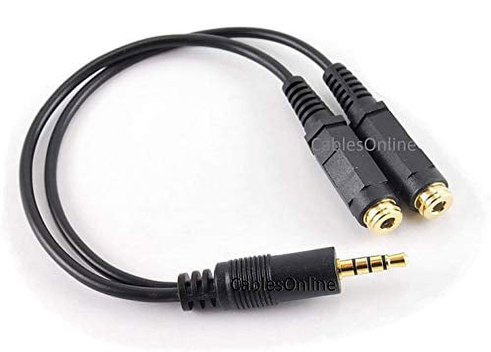 CablesOnline 3.5mm TRRS Male to Dual TRRS Female Stereo 4-Pole Splitter ...