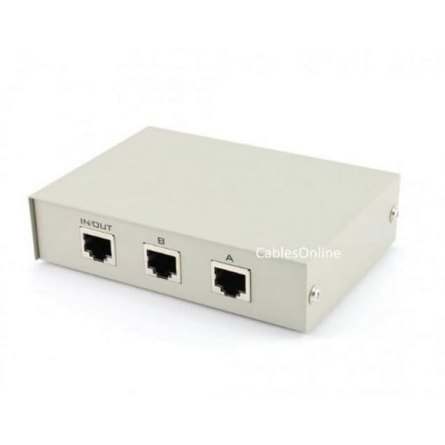 CablesOnline Compact 2-Way RJ45 Ethernet Network Push Button Metal Mini ...