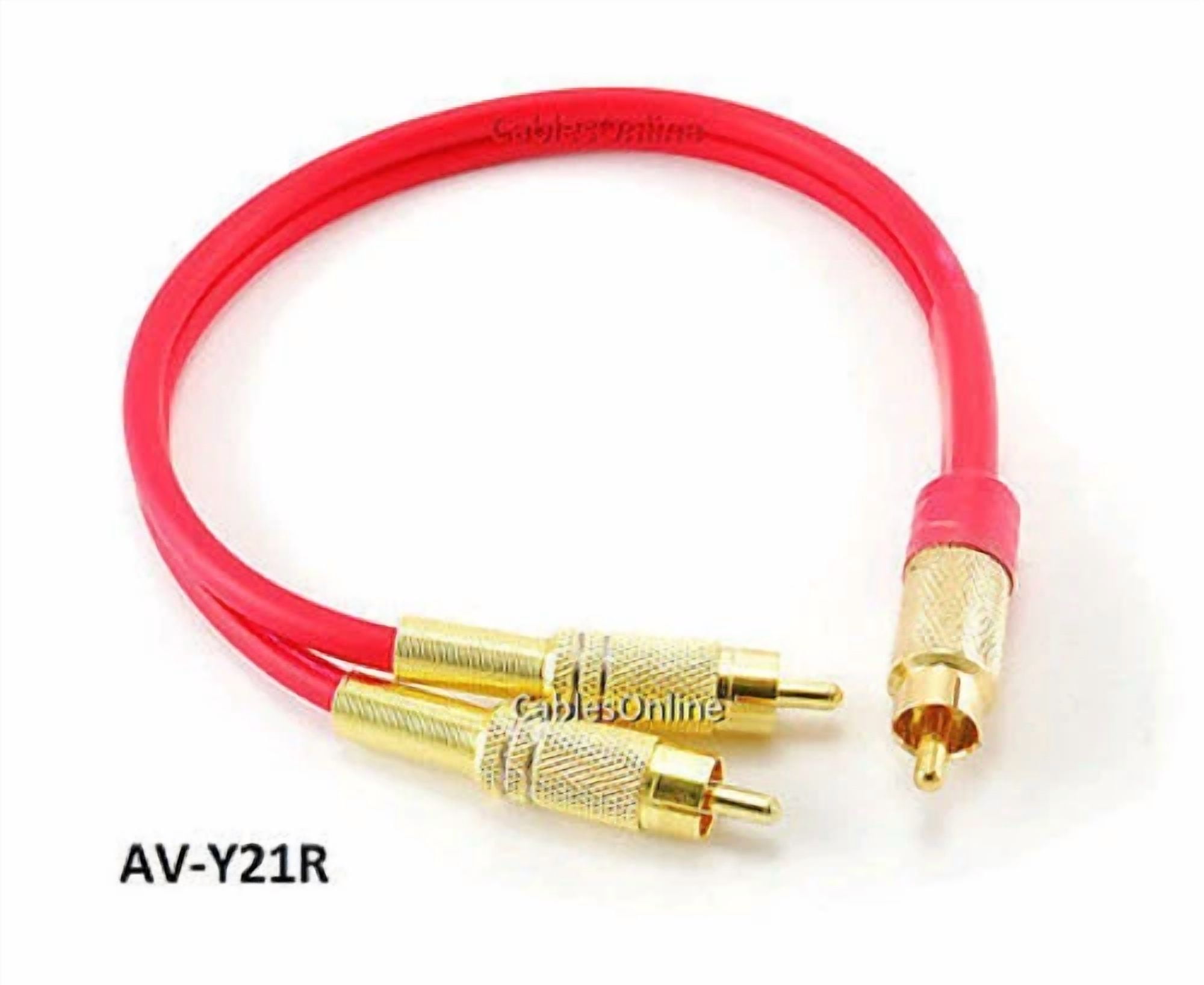 Cablesonline 1Ft Single Rca Male To 2-Rca Male Gold-Plated Splitter ...