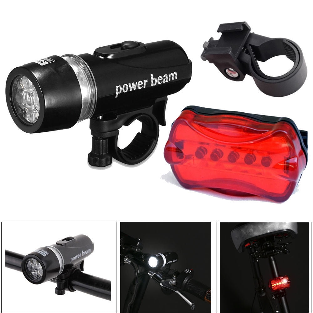 Cablevantage 5 LED Battery Operated Bike Headlamp and Rear Safety ...