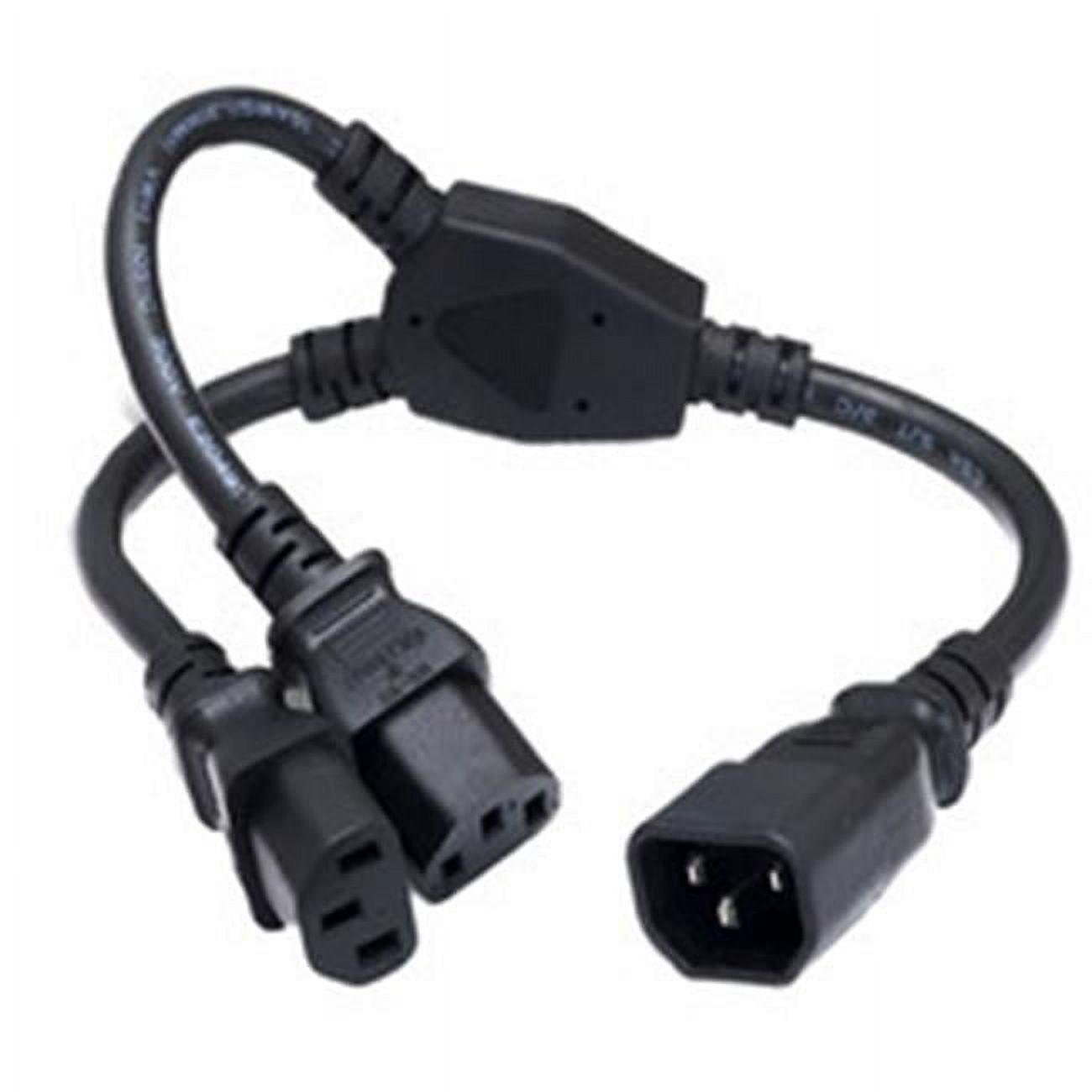 Cablewholesale 14 in. C14 To Dual C13, 13 Amp, SJT Computer & Monitor ...
