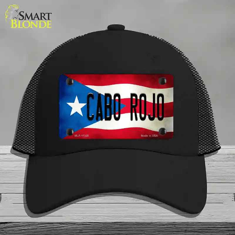 Cabo Rojo Puerto Rico Flag Novelty License Plate Hat Mesh Black ...