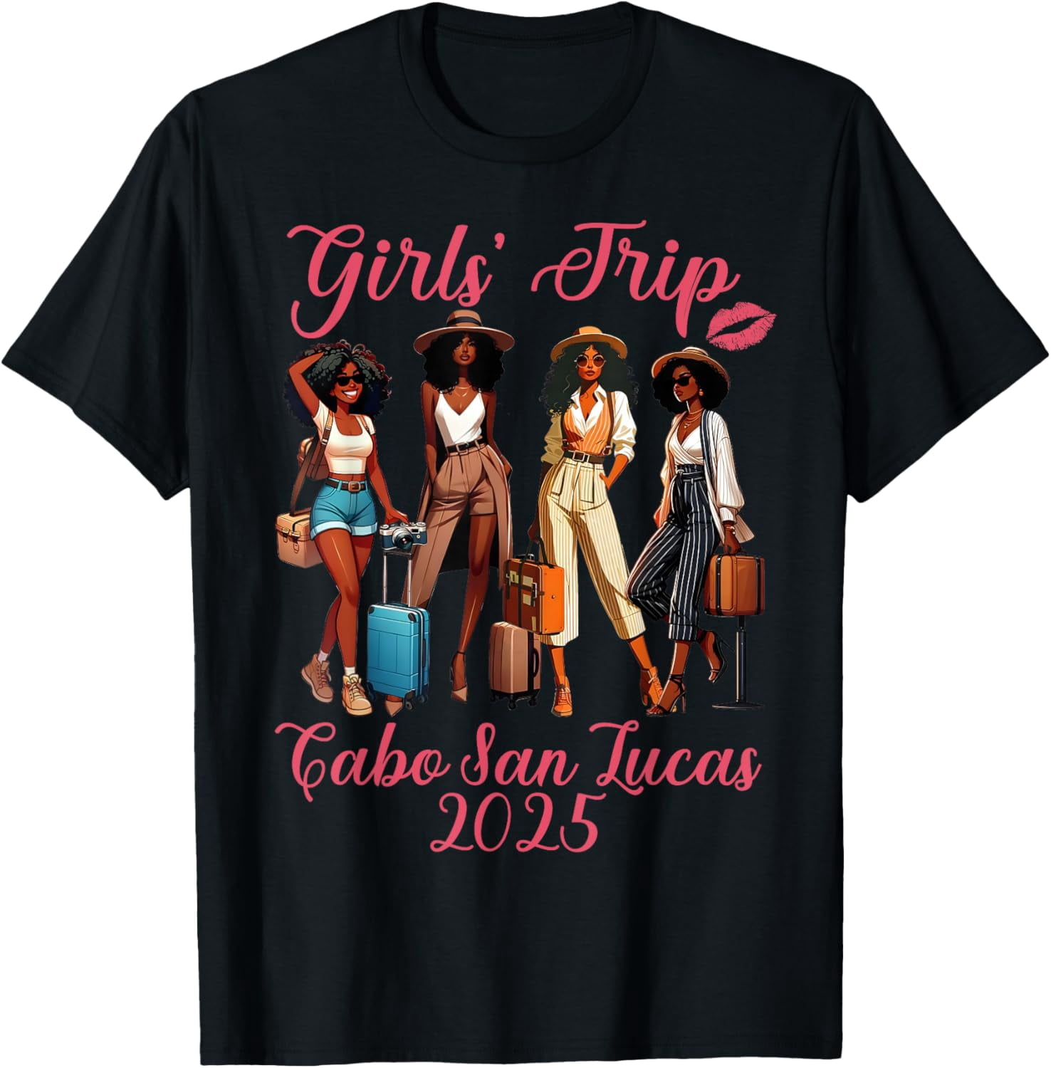 Cabo San Lucas Girls Trip 2025 Black Girls Birthday Vacation T-Shirt ...