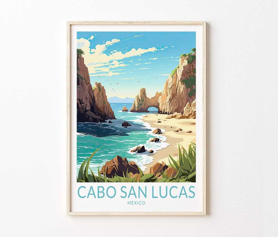 Cabo San Lucas Mexico Land's End Arch Coastal Wall Art Decor, Unframed ...
