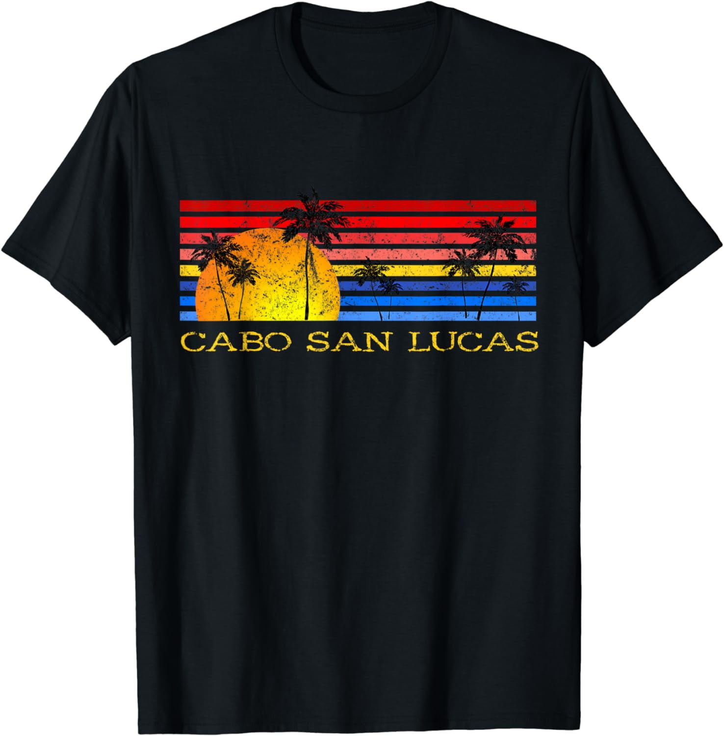 Cabo San Lucas Mexico Tropical Sunset Palm Tree Souvenir T-Shirt ...