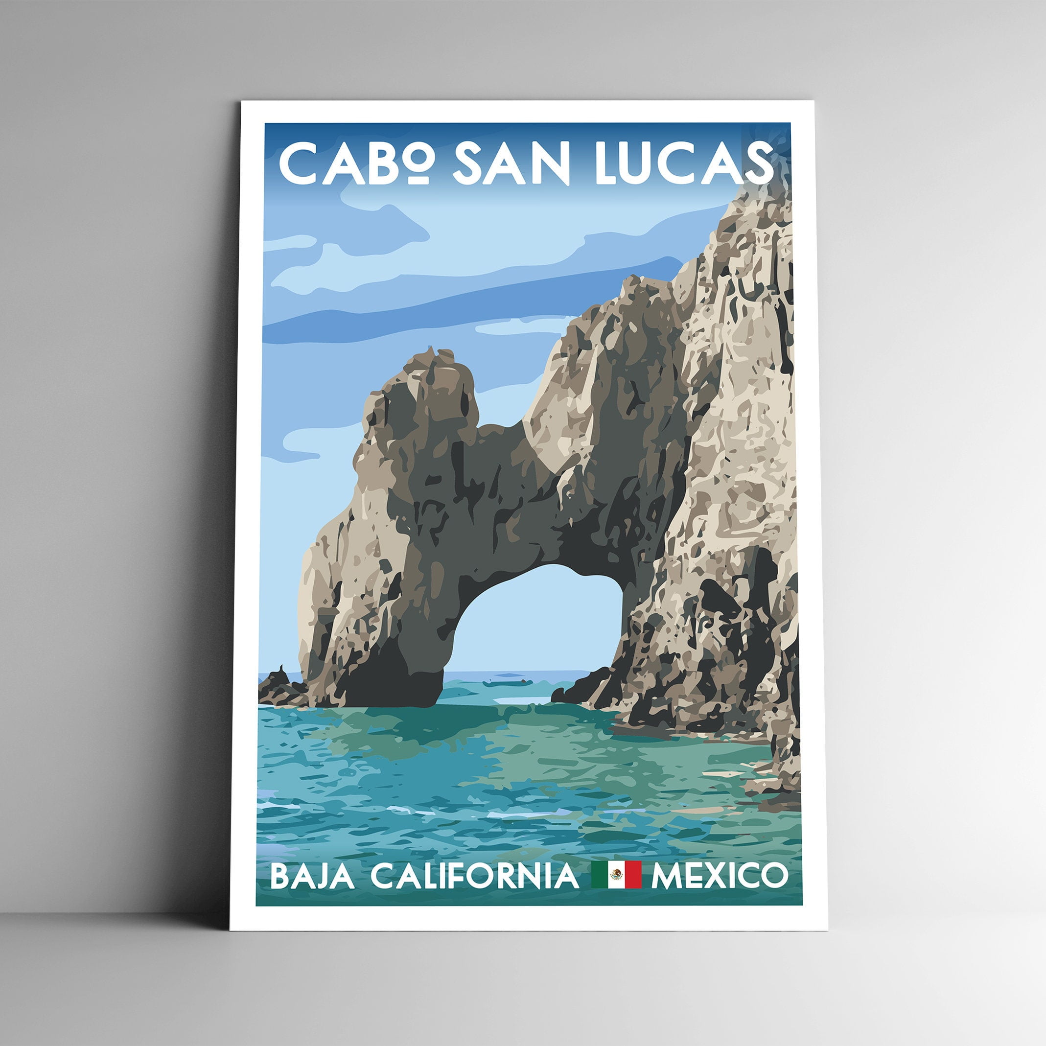 Cabo San Lucas Mexico Vintage Travel Poster / Postcard WPA Style ...