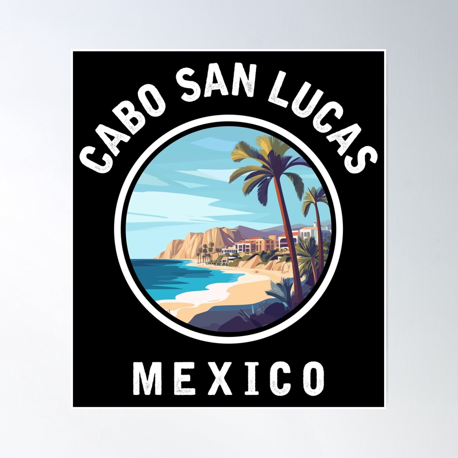 Cabo San Lucas - Mexico (With White Lettering) Poster Wall Art, Modern ...