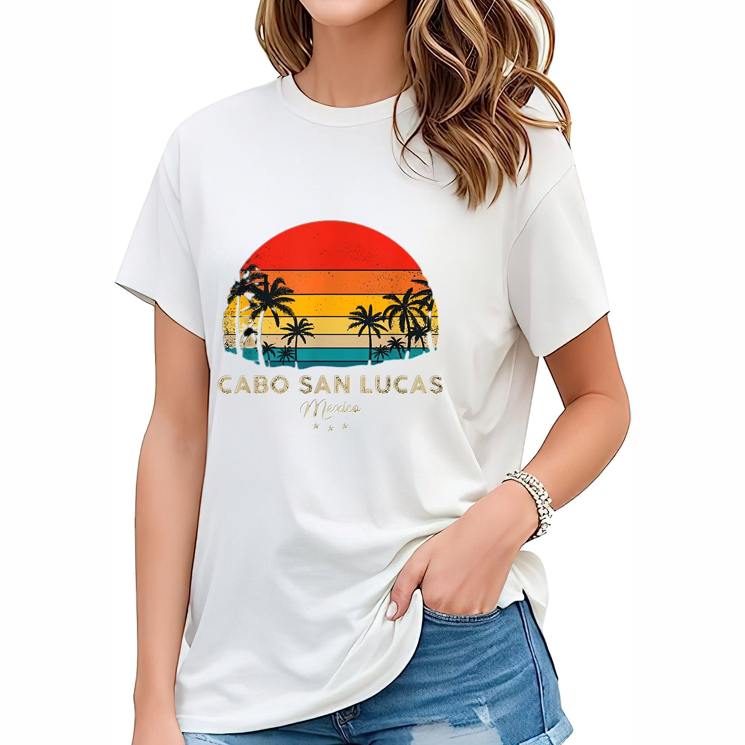 Cabo San Lucas Souvenir - Mexico Sunset T-Shirt - Walmart.com