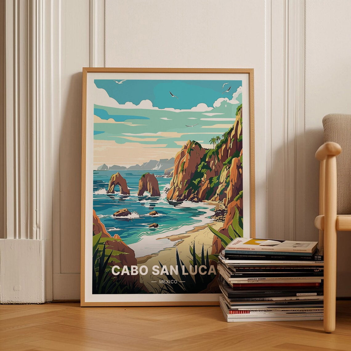 Cabo San Lucas Travel Poster, Mexico Cityscape Wall Art, Cancun ...
